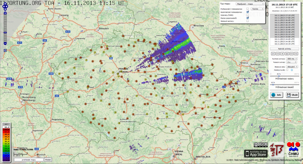 Nová verze prohlížeče radarových dat na webu | Amatérská meteorologická ...